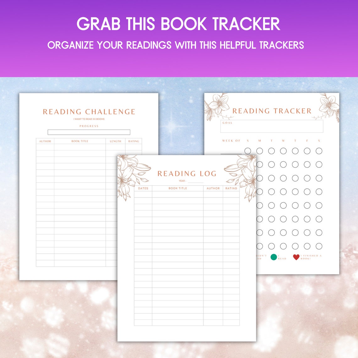 Book Tracker Reading Tracker Bookshelf Reading Log Planner - Etsy