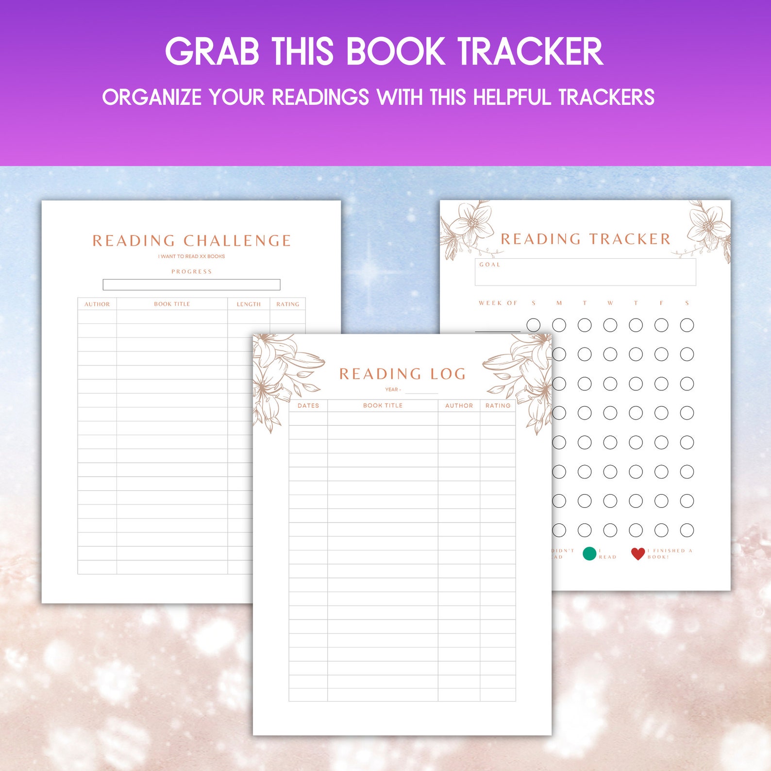 Book Tracker Reading Tracker Bookshelf Reading Log Planner - Etsy