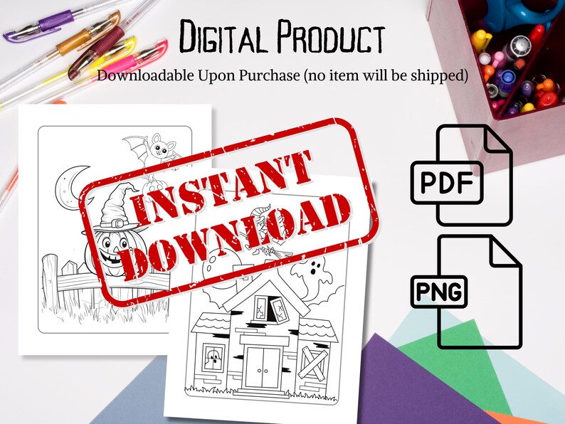 Printable Halloween Coloring Pages Set 20 Halloween Coloring Sheets ...