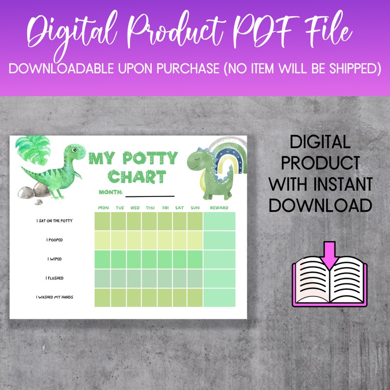 Potty Training Chart Printable, Potty Training Chart Boy, Reward Chart ...