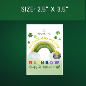 St Patricks Day Tag Printable, Pot of Gold St Patricks Gift Label ...