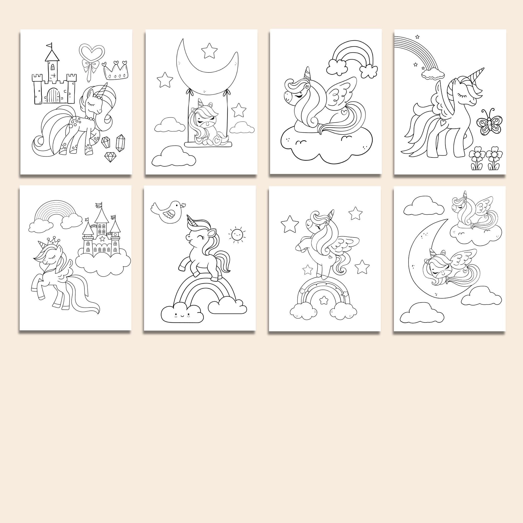 20 Unicorn Coloring Pages Kids Printable Unicorn Activities Birthday ...