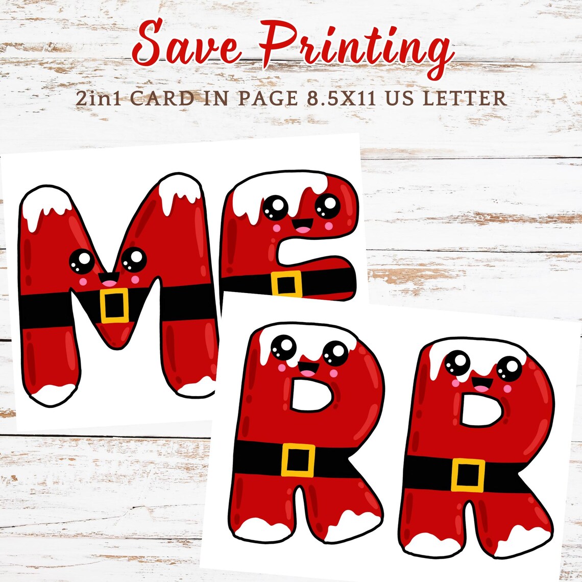 Merry Christmas Banner Printable Garland Santa Clause Theme Bulletin ...