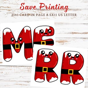 Merry Christmas Banner Printable Garland Santa Clause Theme Bulletin ...