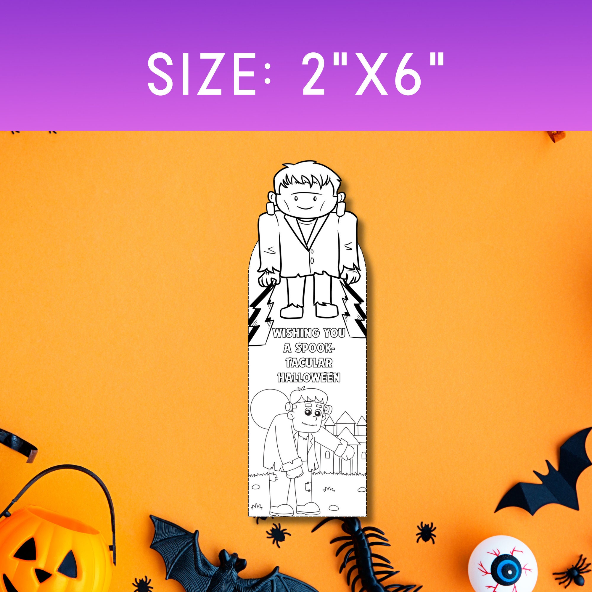 Printable Halloween Coloring Bookmarks to Color Halloween - Etsy
