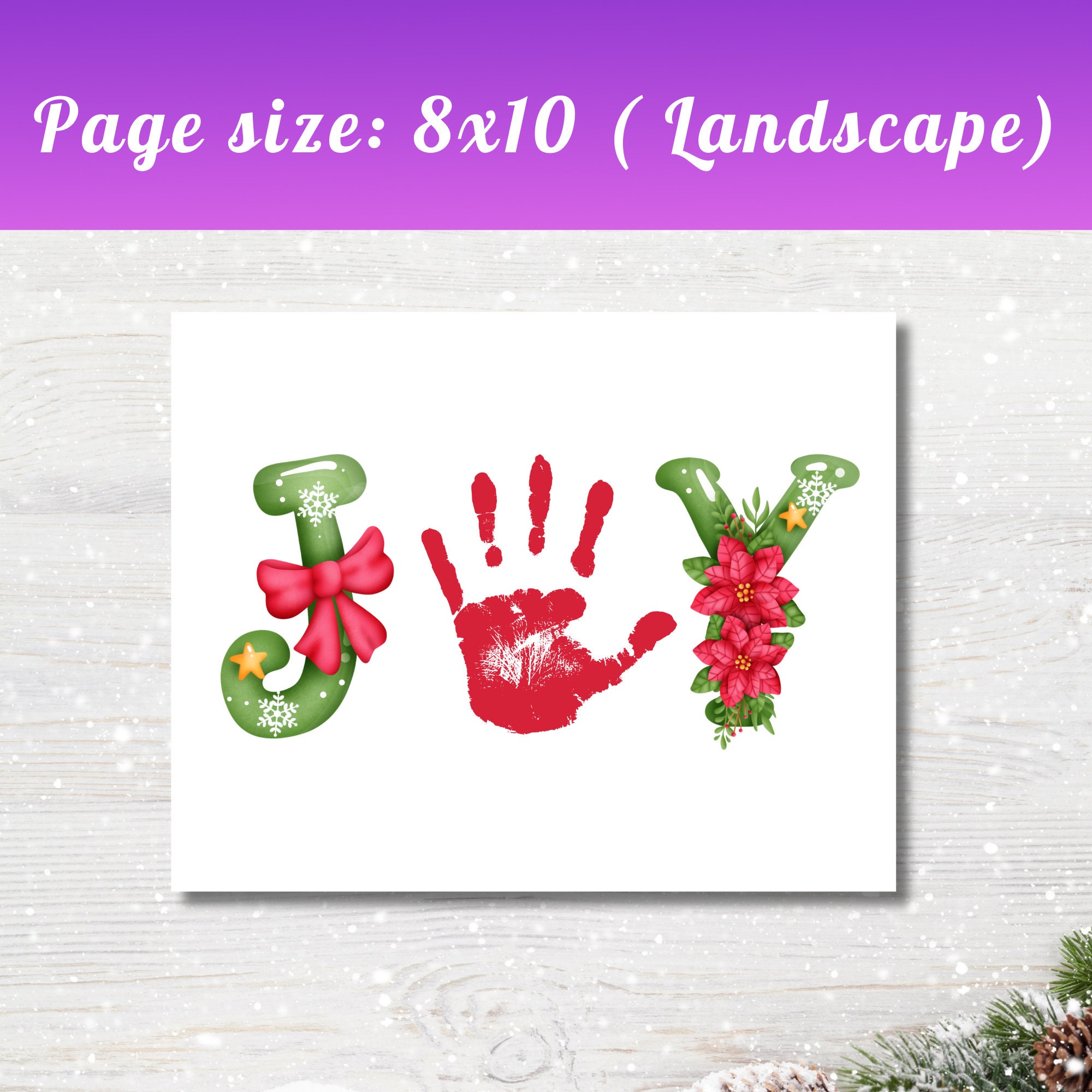Christmas Handprint Art for Kids Craft Printable Toddler Christmas Joy ...