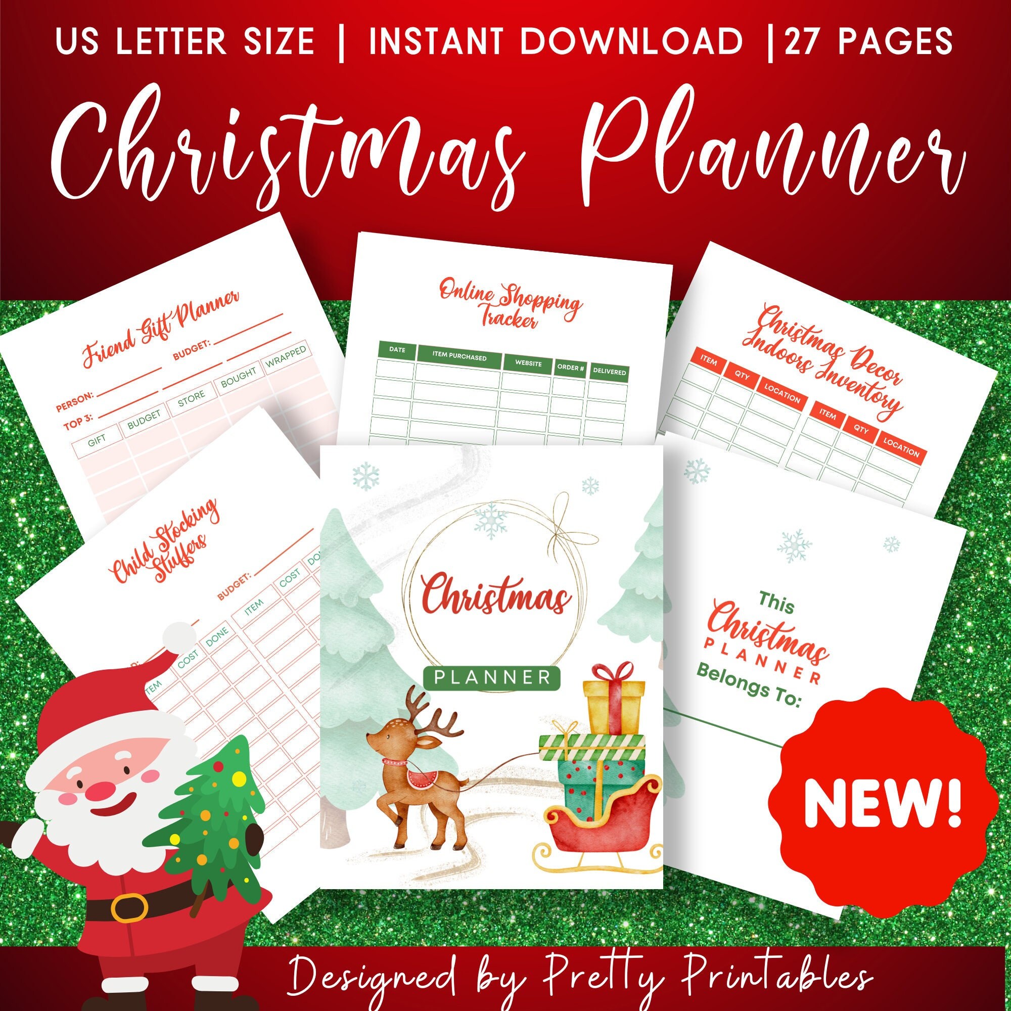 New Christmas Planner Printable Holiday Planner Advent - Etsy