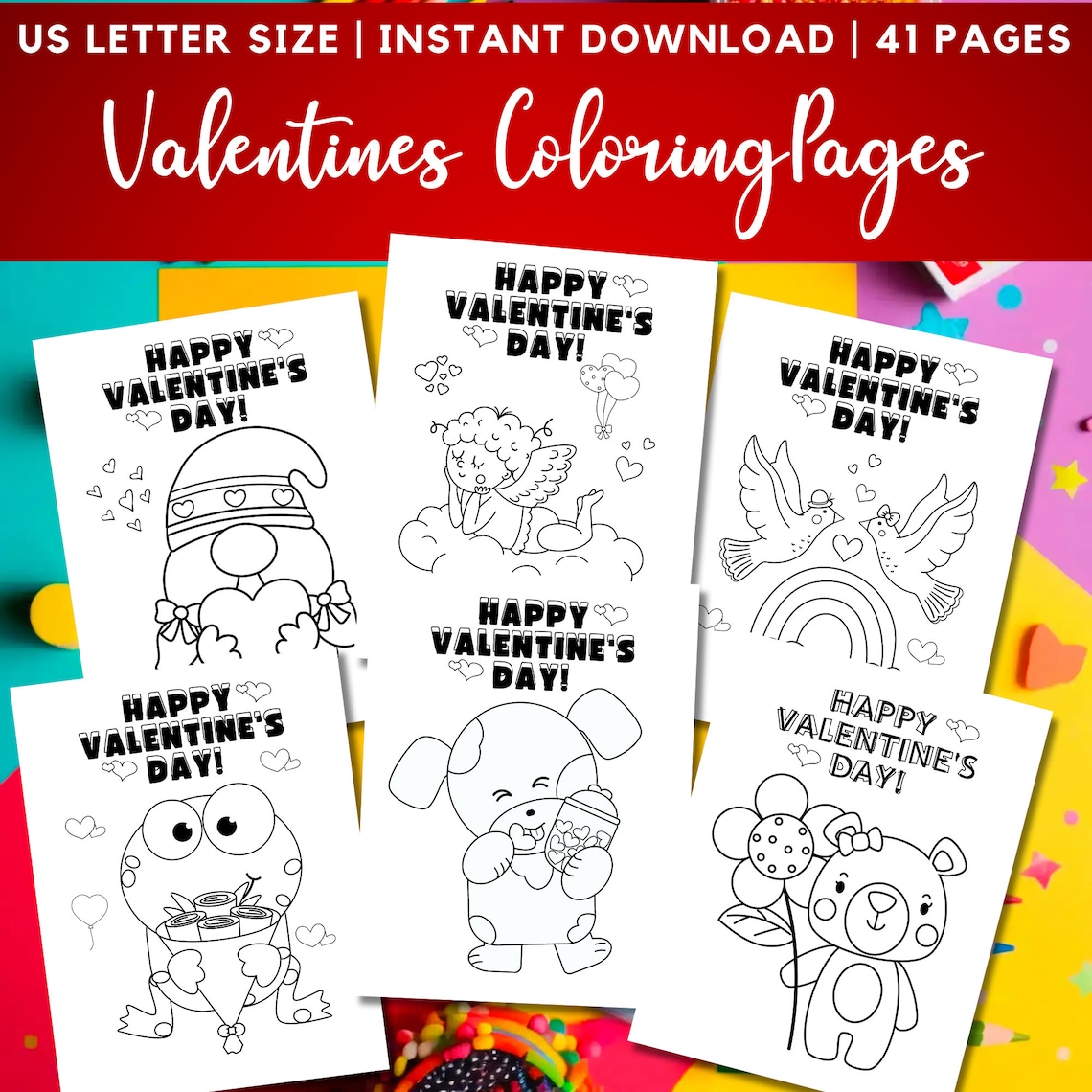 Valentine Coloring Pages for Kids Toddlers Preschool Coloring Book ...