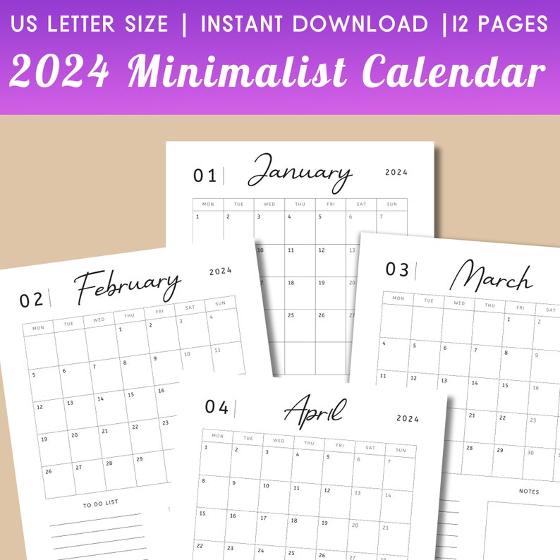 2024 Calendar 2024 Minimalist Calendar Printable Portrait - Etsy 2024 Calendar 2024 Minimalist Calendar Printable Portrait - Etsy
