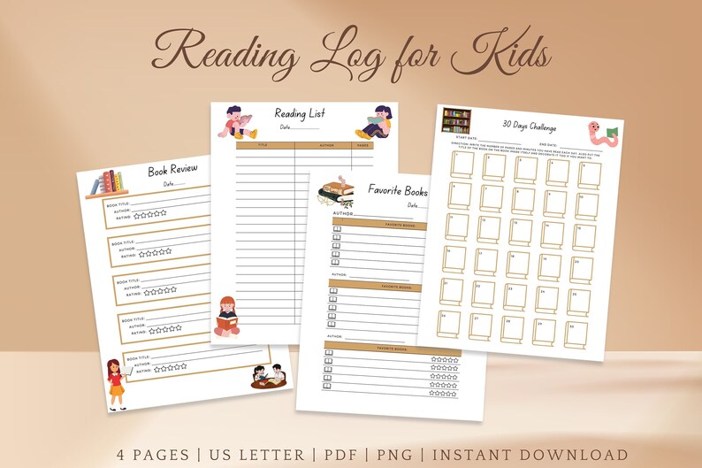 Reading Tracker Reading Log for Kids Reading Journal K-2nd Grade Record ...