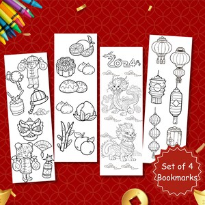 Printable Chinese New Year Coloring Bookmarks for Kids Teacher Activity ...
