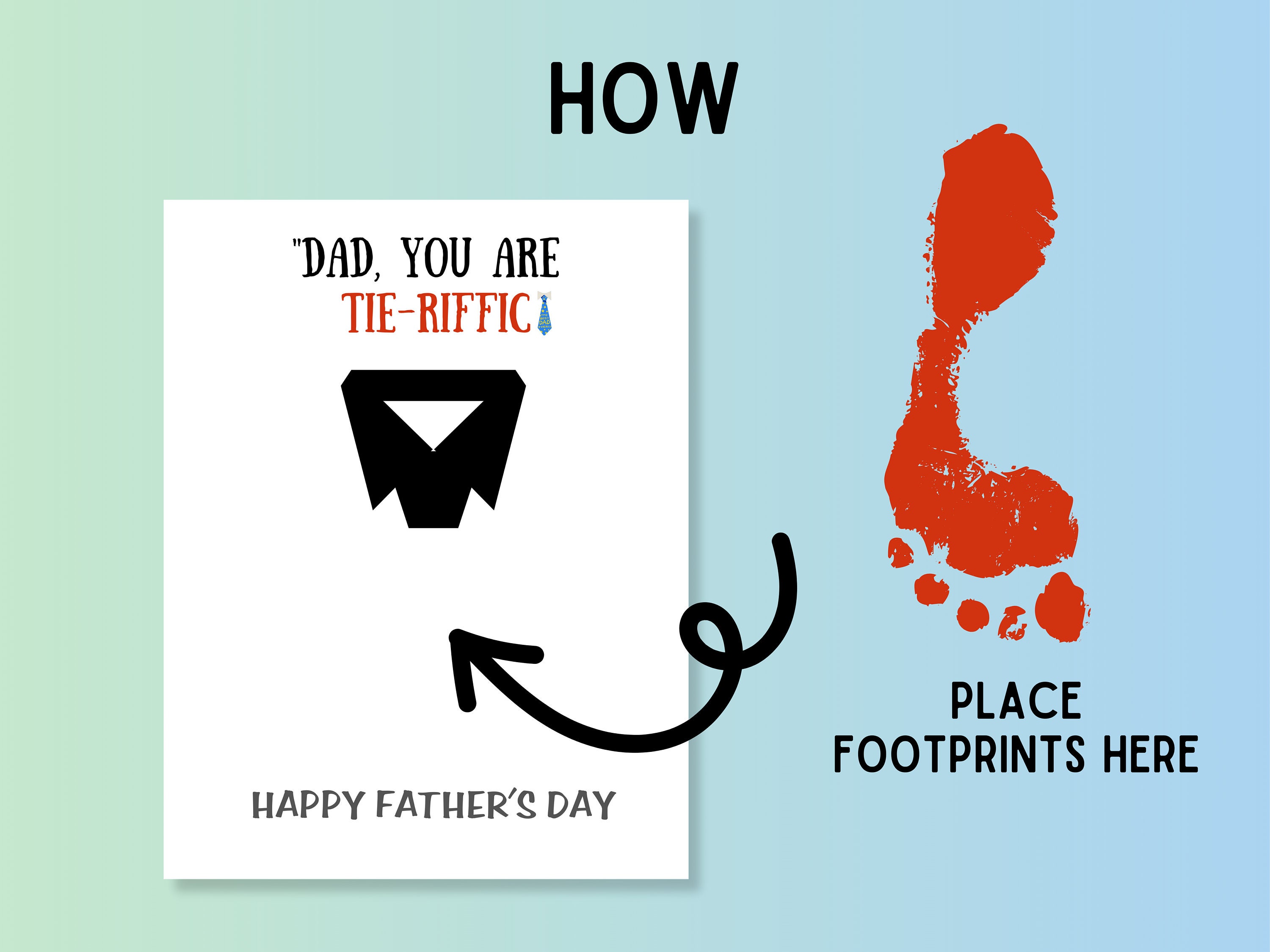 Fathers Day Footprint Art Fathers Day Craft Activity Keepsake Art Gift ...
