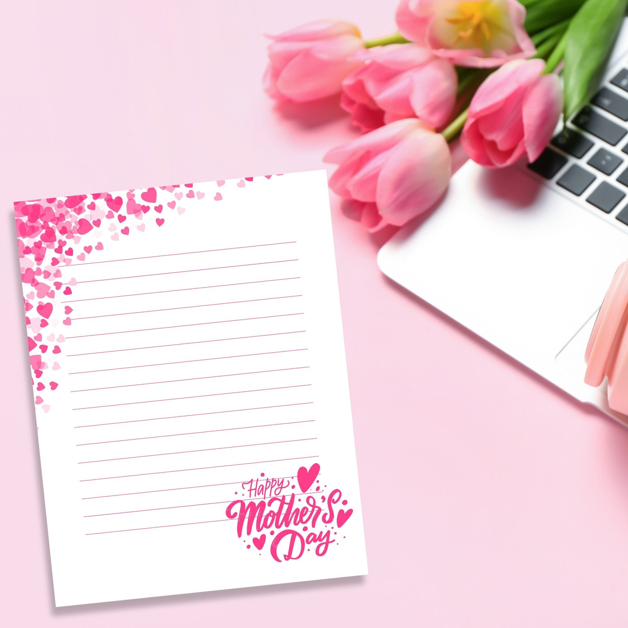 Mother's Day Stationery Printable Notepad Thank You Letter Stationery ...