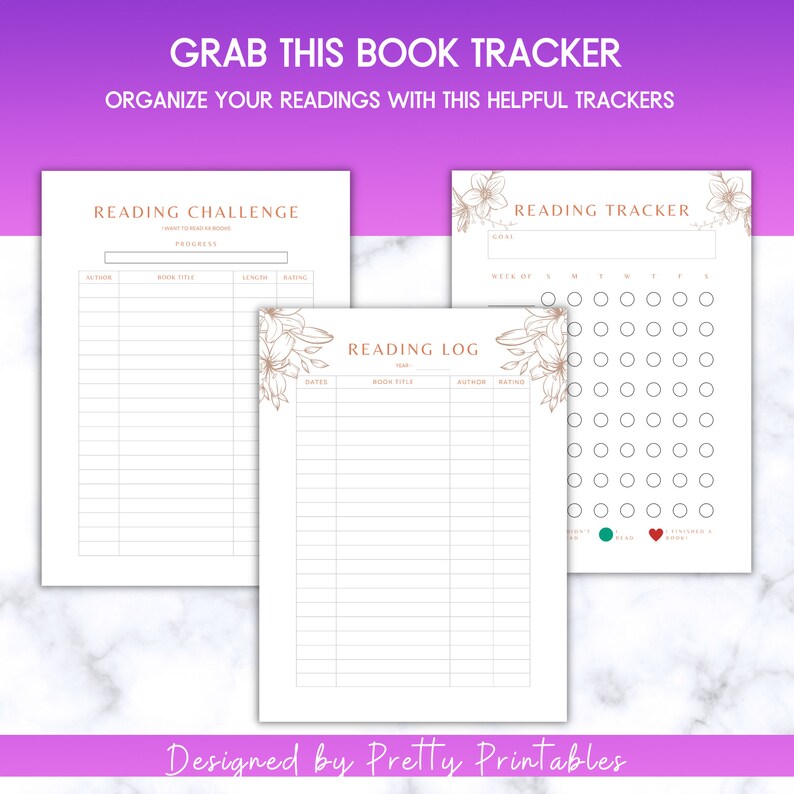 Book Tracker Reading Tracker Bookshelf Reading Log Planner - Etsy