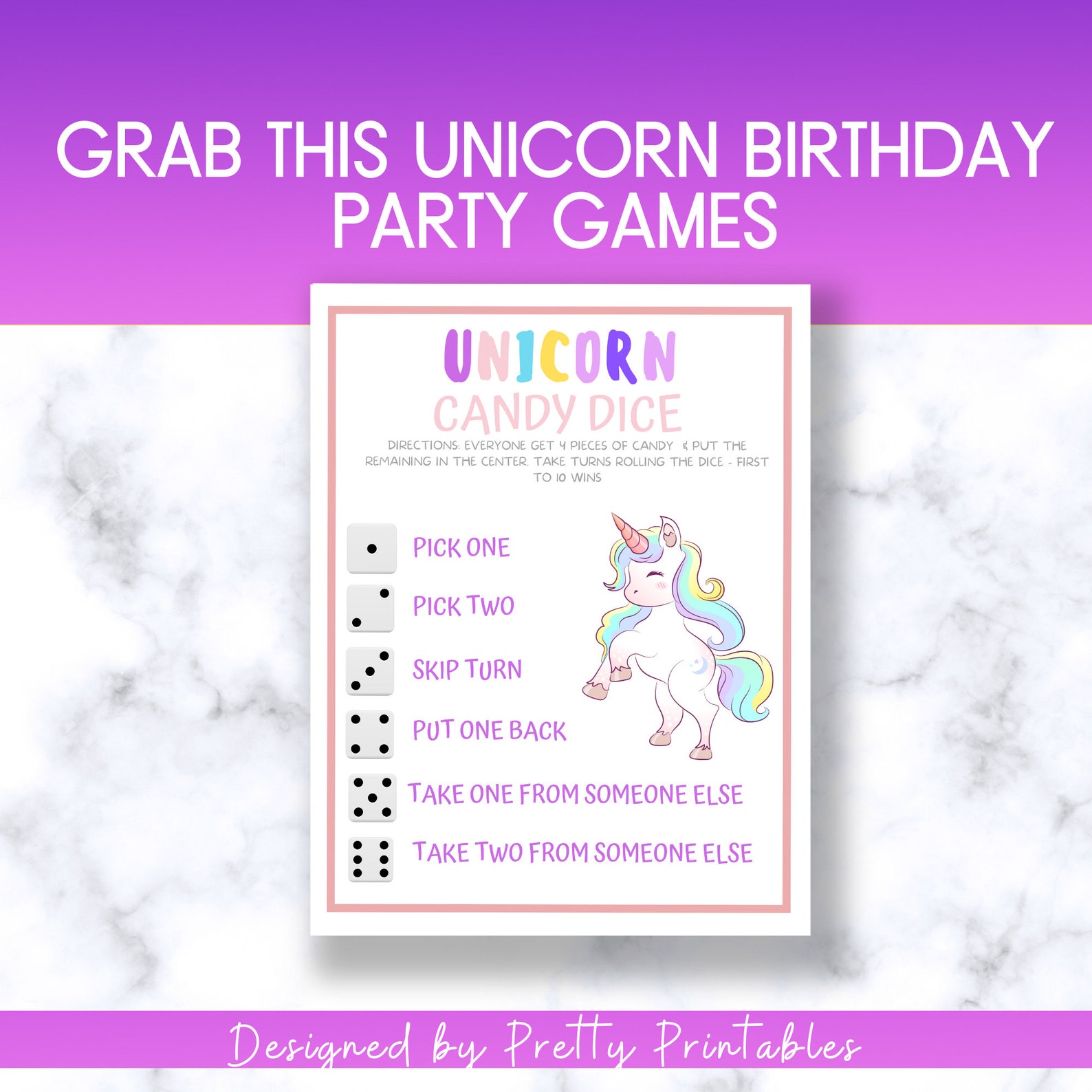 Printable Unicorn Party Games Unicorn Games Birthday Party - Etsy