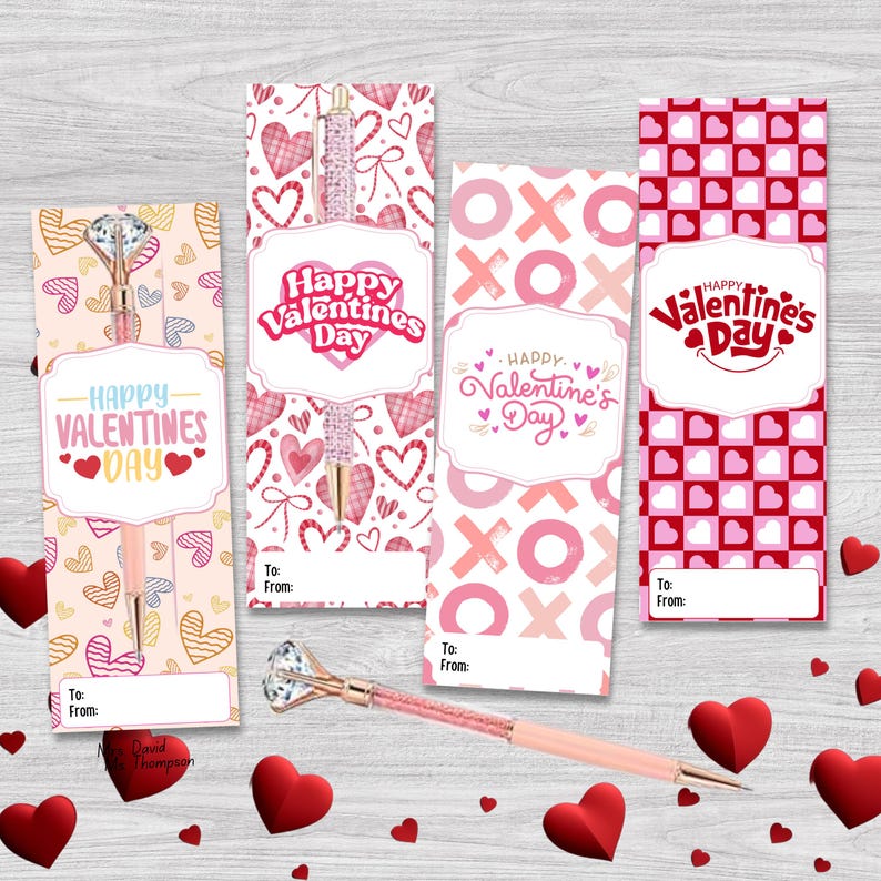 Valentines Pen Pencil Gift Holder Set of 4, Parent Treats for Class ...