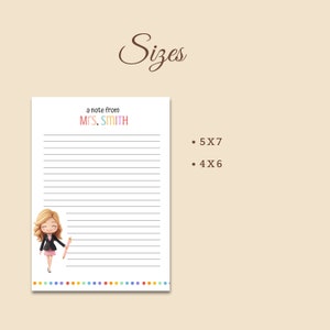 Personalized Teacher Notepad Custom A Note From Teacher Stationery ...