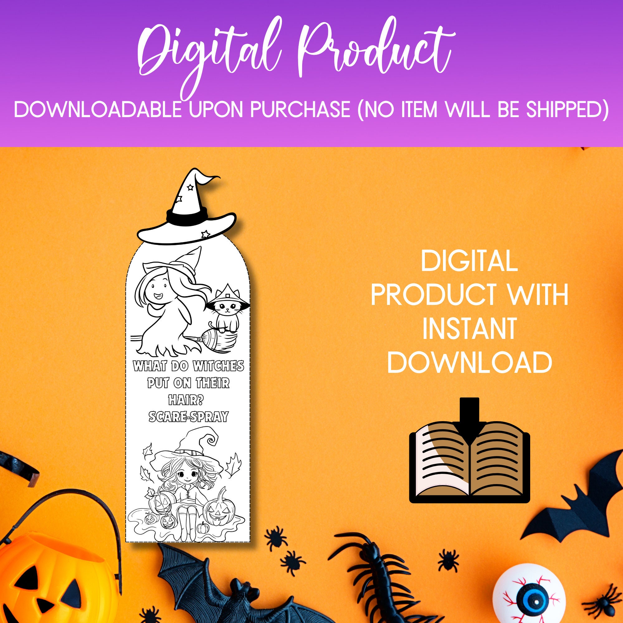 Printable Halloween Coloring Bookmarks to Color Halloween - Etsy