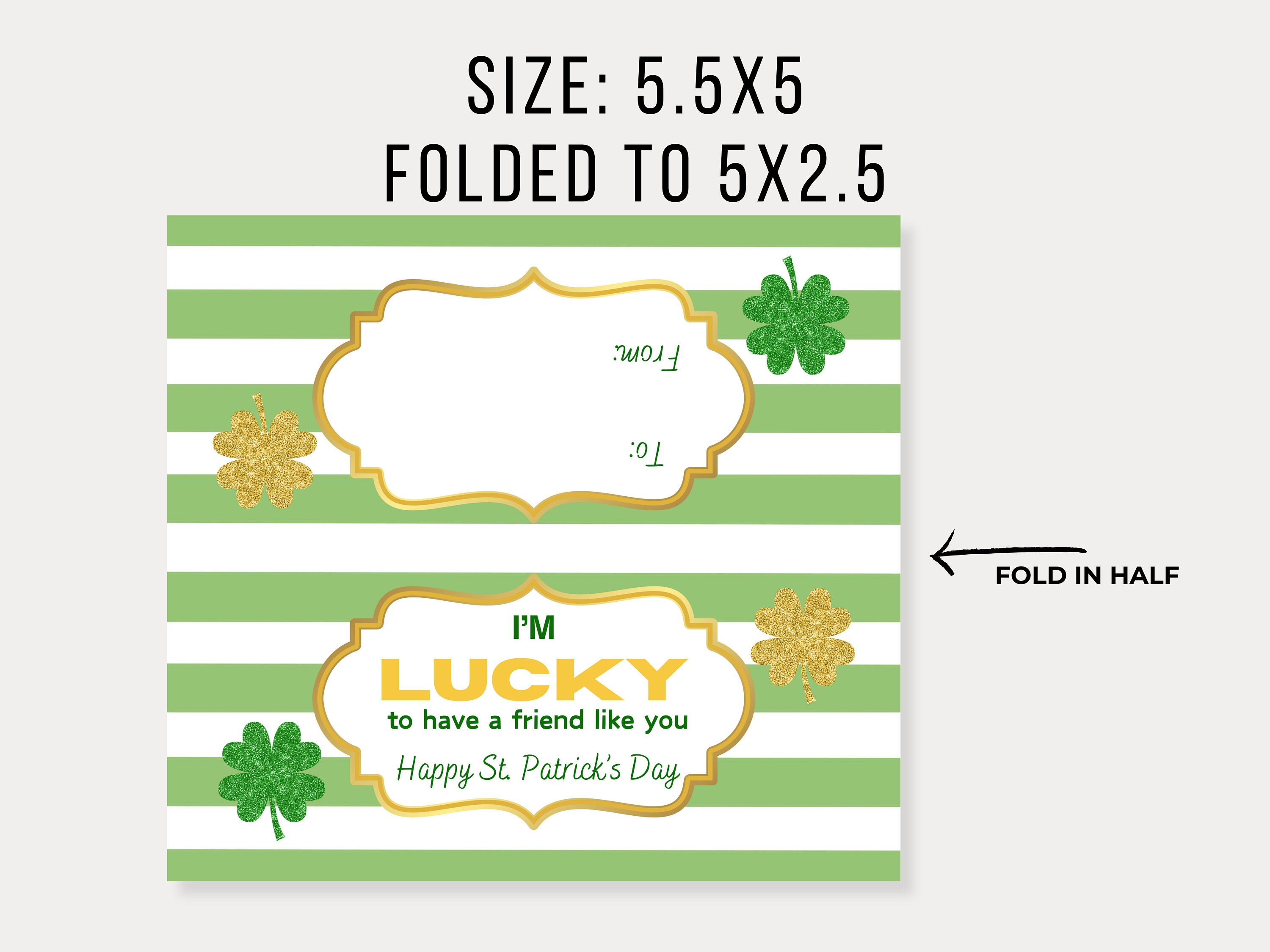 Printable St Patricks Day Treat Topper Bag Lucky Green Shamrock Class ...