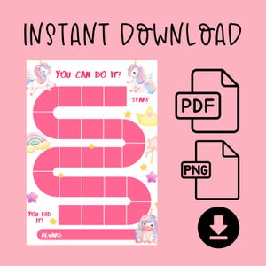 Unicorn Reward Chart for Kids Printable Unicorn Kids Routine Behavior ...