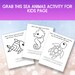 Sea Animals Tracing and Coloring Activity Pages for Kids Printable ...