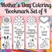 Printable Mothers Day Coloring Bookmark Set Flower Mom Baby Mothers ...