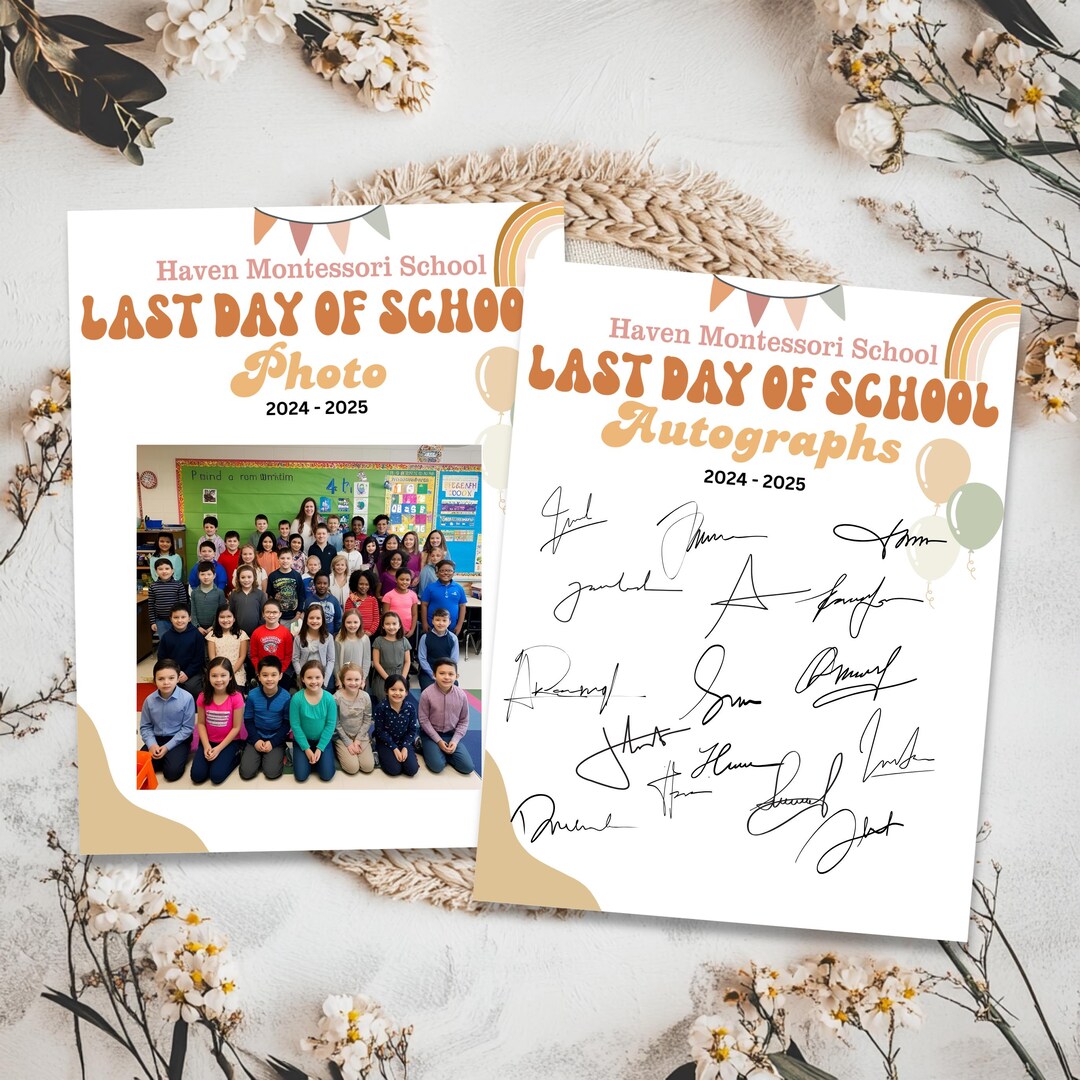 End of the Year Printable Autographs Sheet 2024-2025 Last Day of School ...