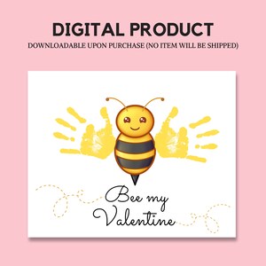 Valentines Day Bee Handprint Craft Printable Valentine Handprint Art ...