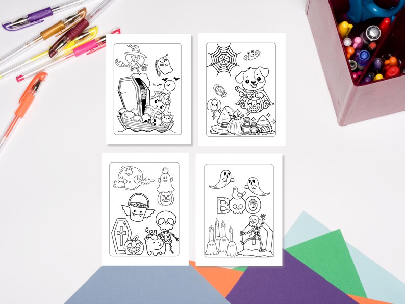 Printable Halloween Coloring Pages Set 20 Halloween Coloring Sheets ...