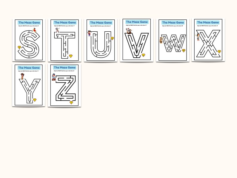 ABC Letter Learning Pirate Maze Game Preschool, Kindergartener ...