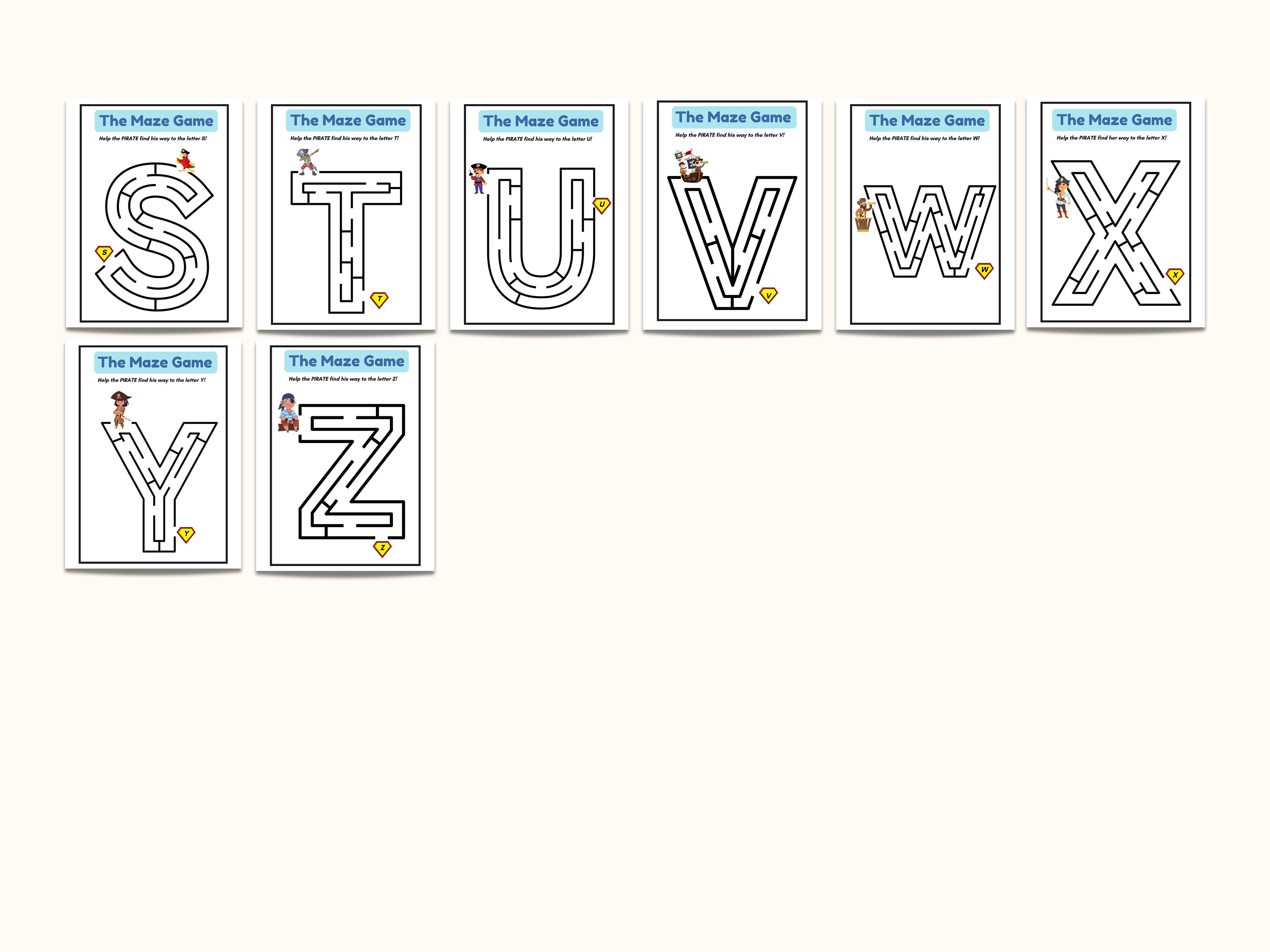 ABC Letter Learning Pirate Maze Game Preschool, Kindergartener ...