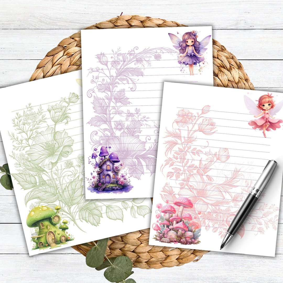Fairy Stationery Notepad Fairytale Writing Paper Flower Stationery Set ...