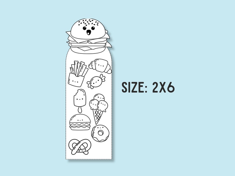 Coloring Bookmarks for Kids Food Coloring Theme Printable Classroom ...