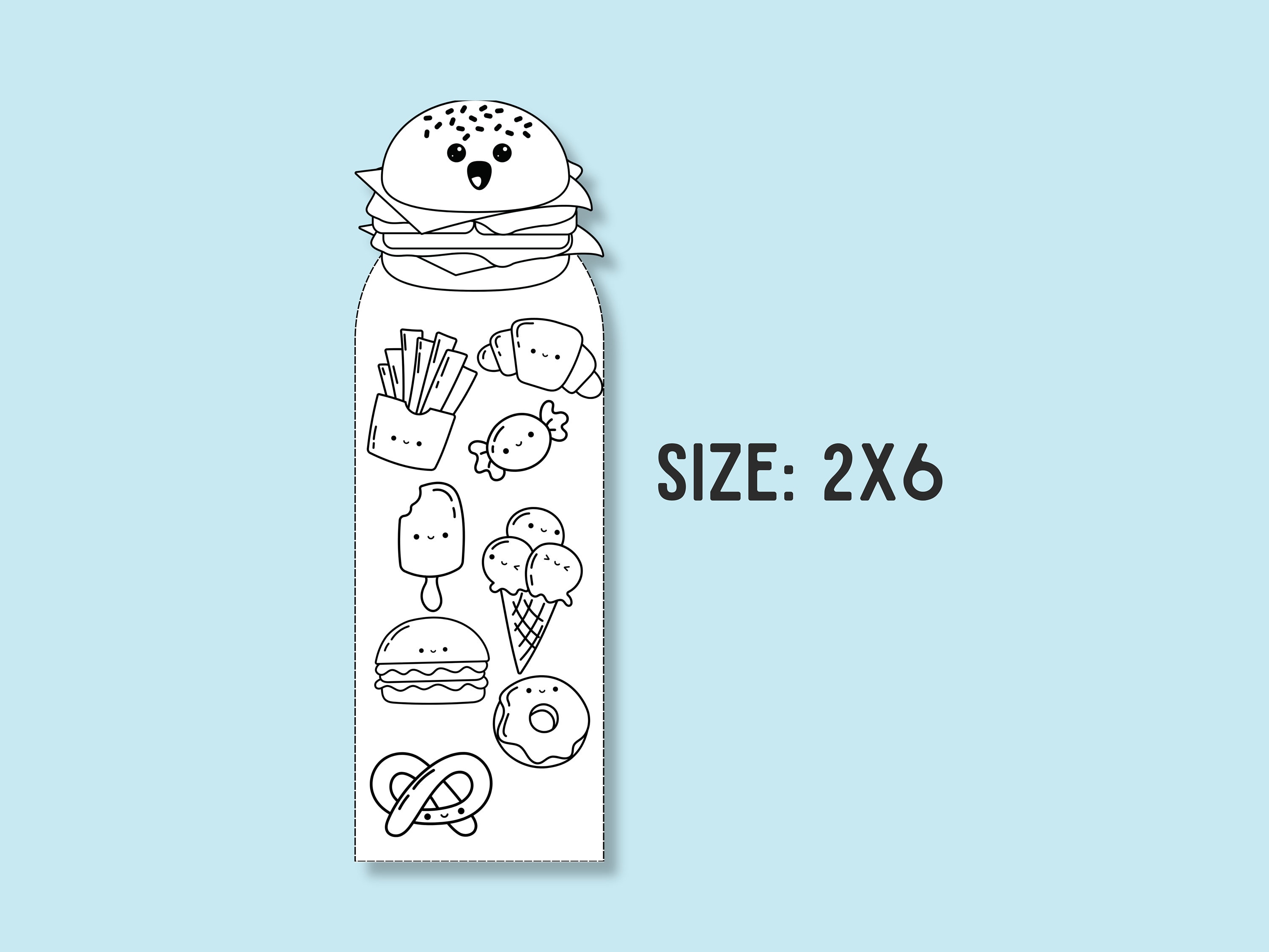 Coloring Bookmarks for Kids Food Coloring Theme Printable Classroom ...