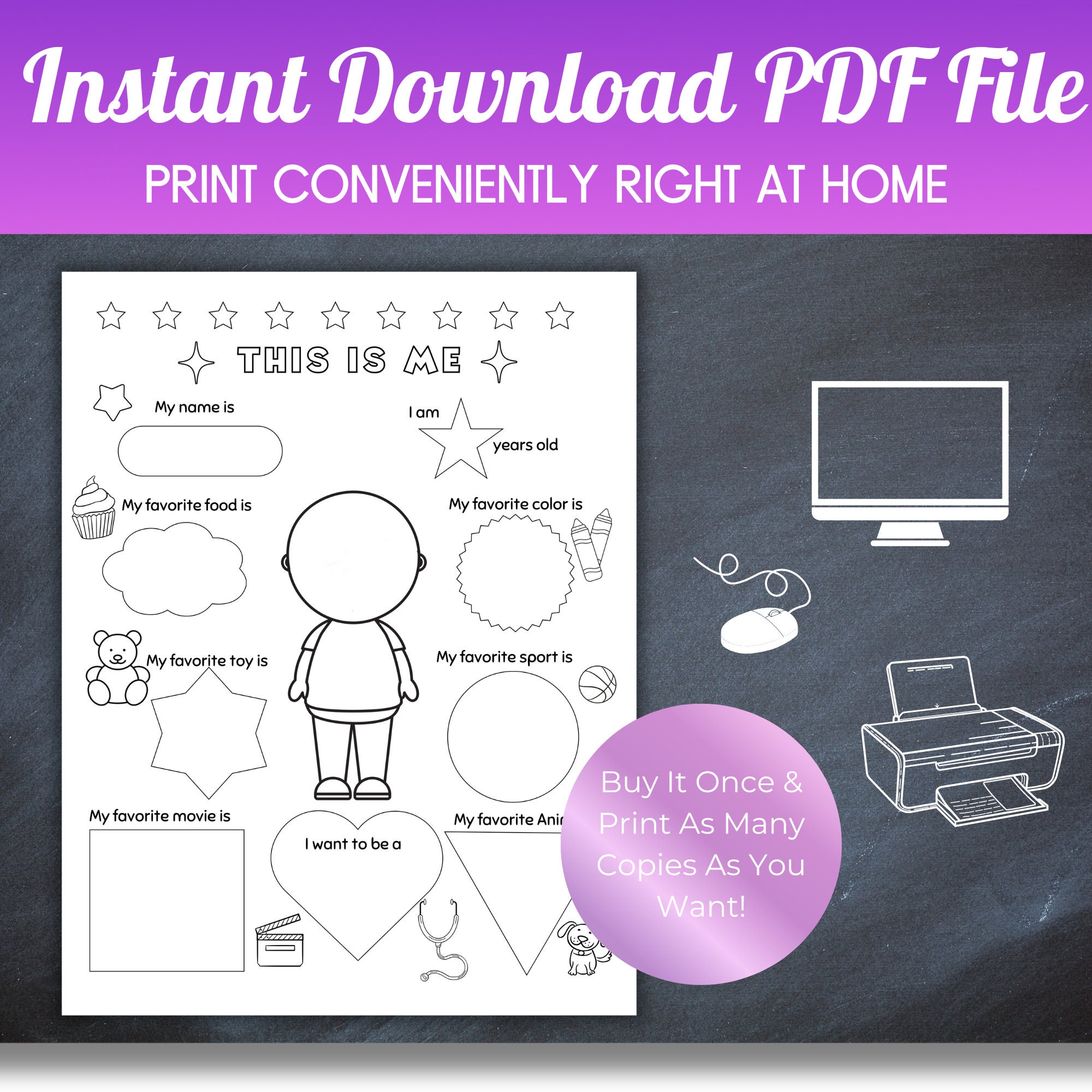 Welcome Back to School Form First Day of School Activity Coloring ...