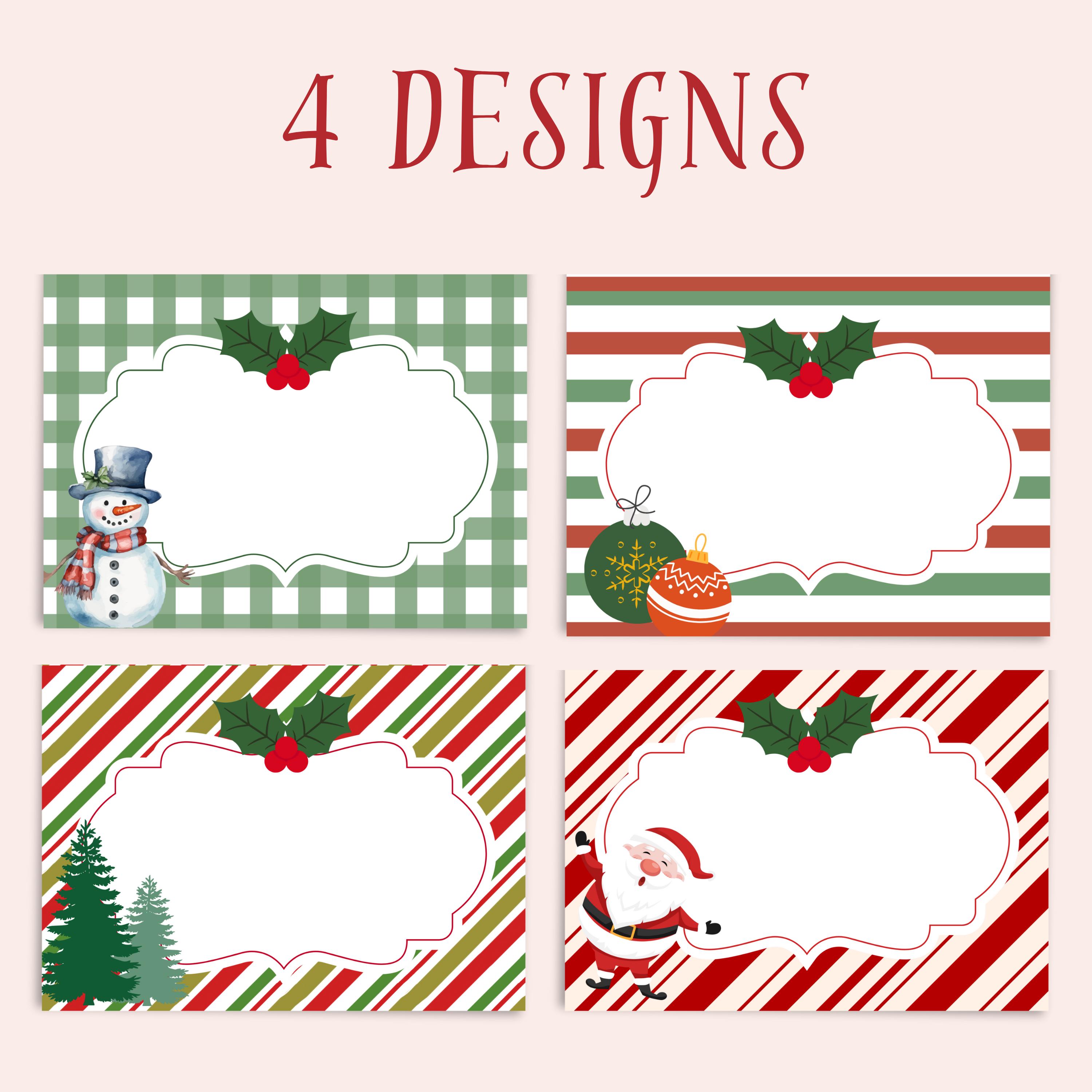 Editable Christmas Food Label Christmas Buffet Name Card Christmas ...