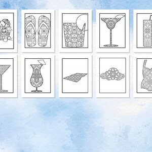 Printable Beach Mandala Coloring Pages 25 Bundle for Teens and Adults ...