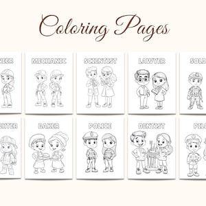 Career Coloring Pages for Kids Printable Career Coloring Sheet Job ...