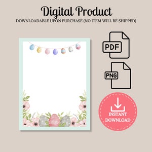 Easter Printable Stationery Easter Bunny Writing Paper Easter Paper ...