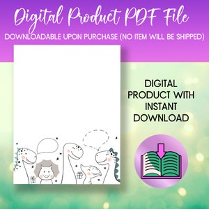 Printable Dinosaur Stationery Dinosaur Stationary Dinosaur Paper ...