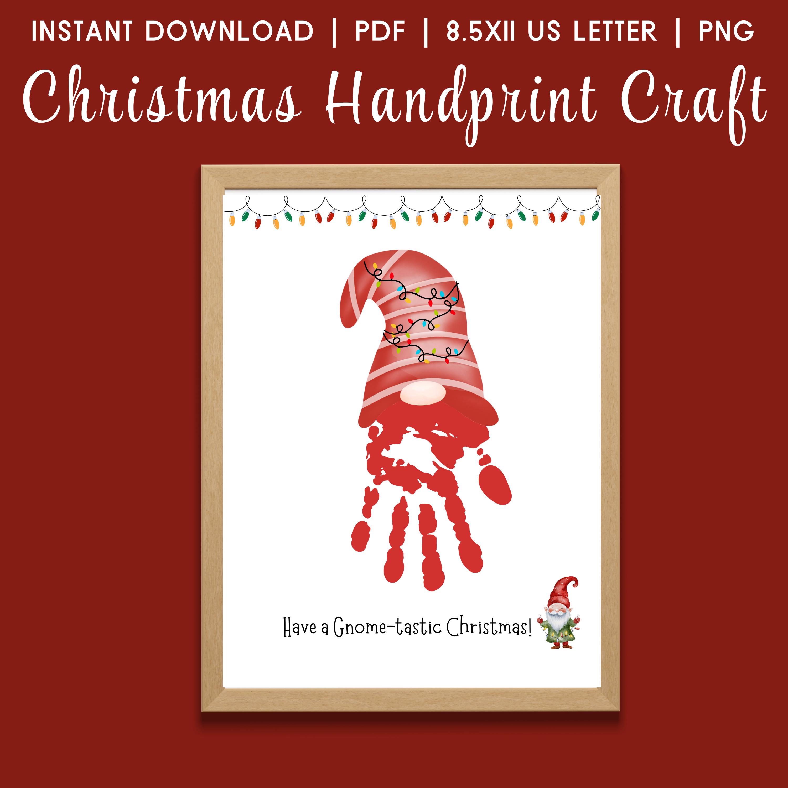 Christmas Gnome Handprint Craft Printable DIY Craft for KIDS Baby ...