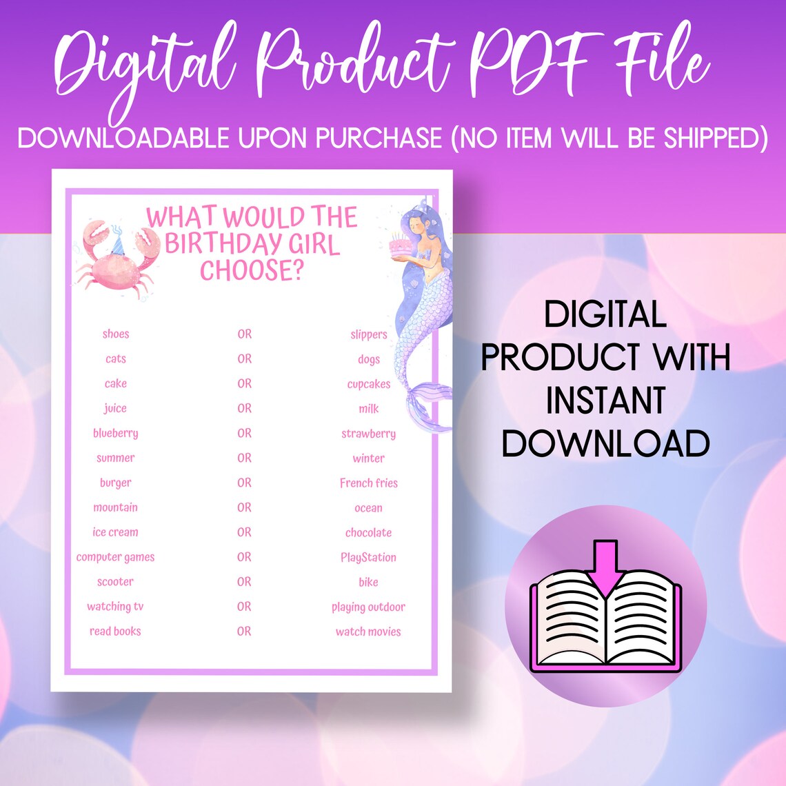 Mermaid Games Bundle Mermaid Birthday Games Mermaid Party Games Mermaid ...