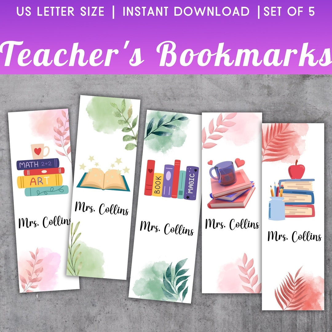 Personalized Teacher’s Bookmark Custom Bookmark for Teacher Teacher ...