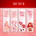 Valentine Gnome Bookmarks Gnome Valentine Day Gnome Bookmark Pink ...