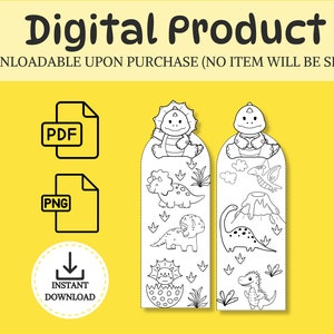 Dinosaur Coloring Bookmarks for Kids Coloring Bookmark With Heads ...