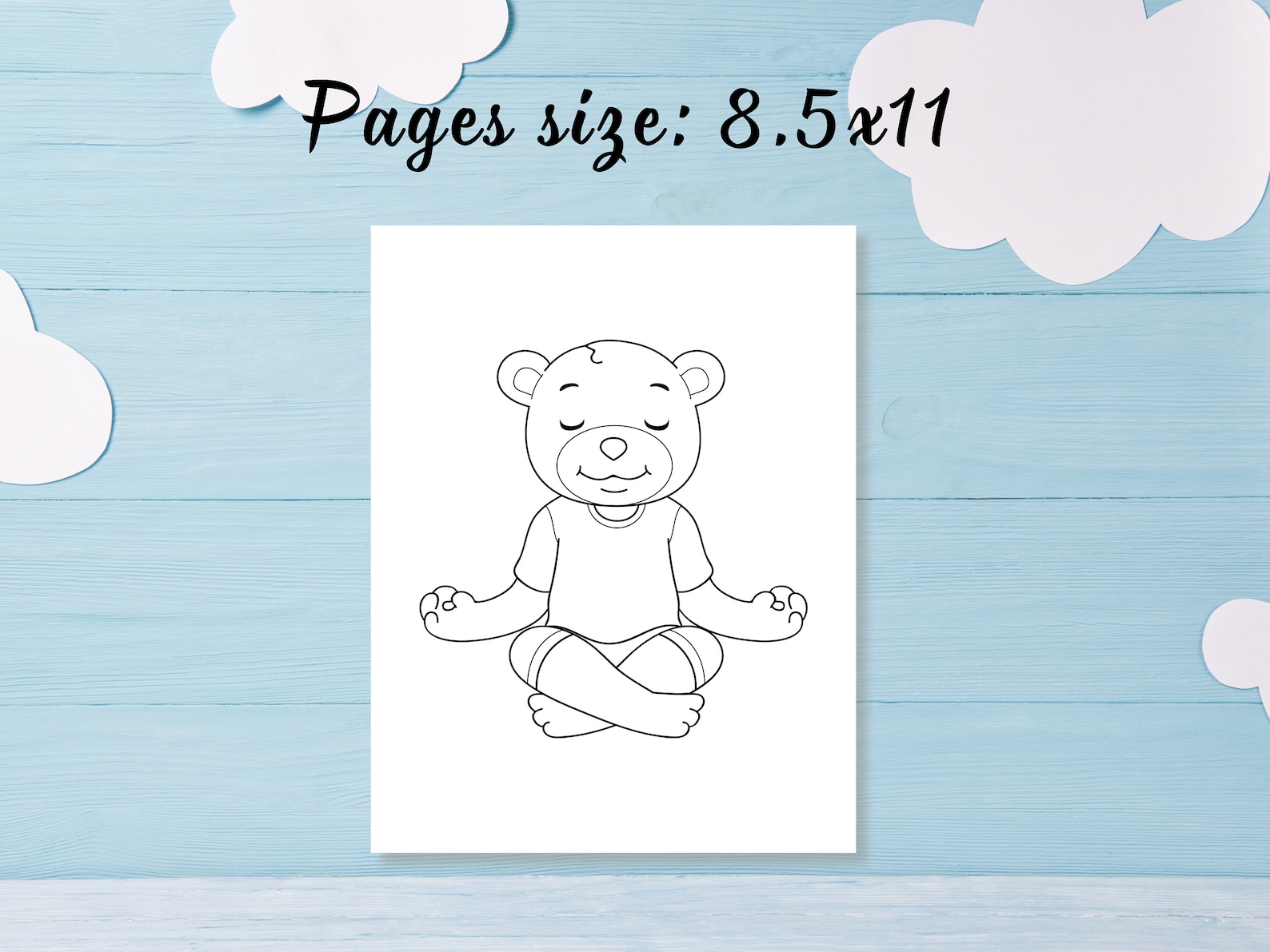 Animals Coloring Pages for Kids Printable Animals Doing Yoga Bundle 30 ...