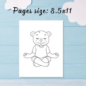 Animals Coloring Pages for Kids Printable Animals Doing Yoga Bundle 30 ...