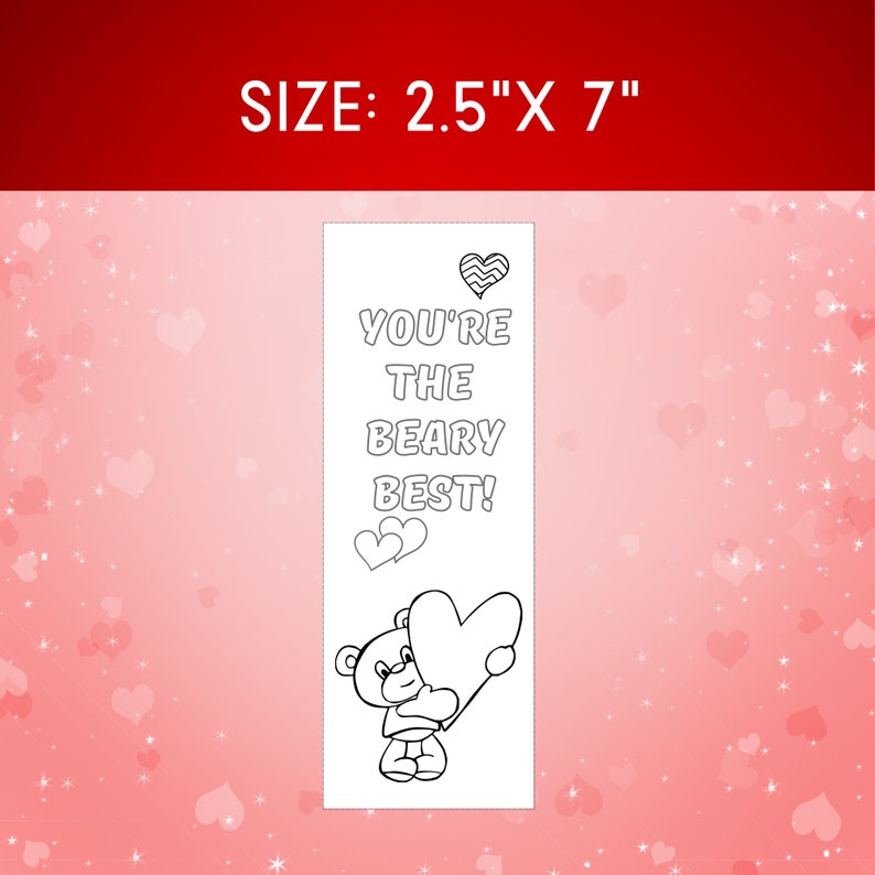 Valentines Coloring Bookmarks Valentines Puns Cards Cute Animal ...