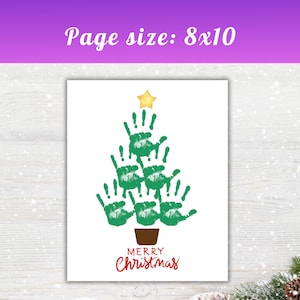 Christmas Tree Handprint Craft Printable Christmas Handprint Art DIY ...