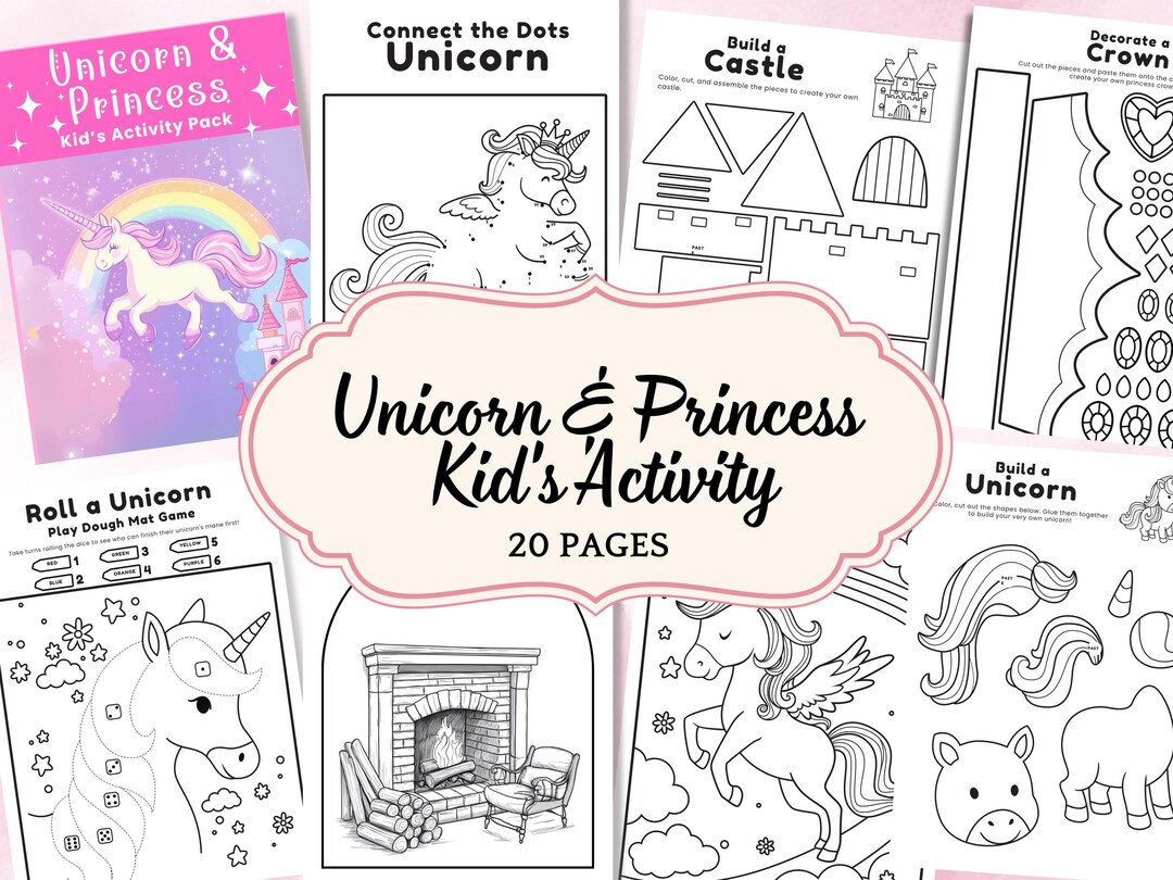 Ultimate Unicorn and Princess Activity Printable for Kids 20 Creative ...